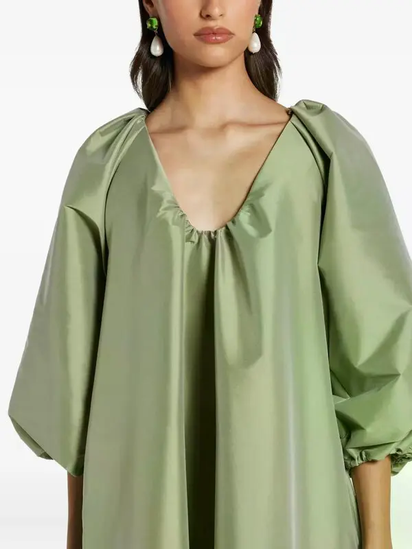 Bernadette Balloon-Sleeve Maxi Dress - Green - 5% Off | Editorialist