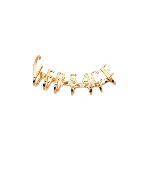 Versace Logo Lettering Ear Cuff - Gold
