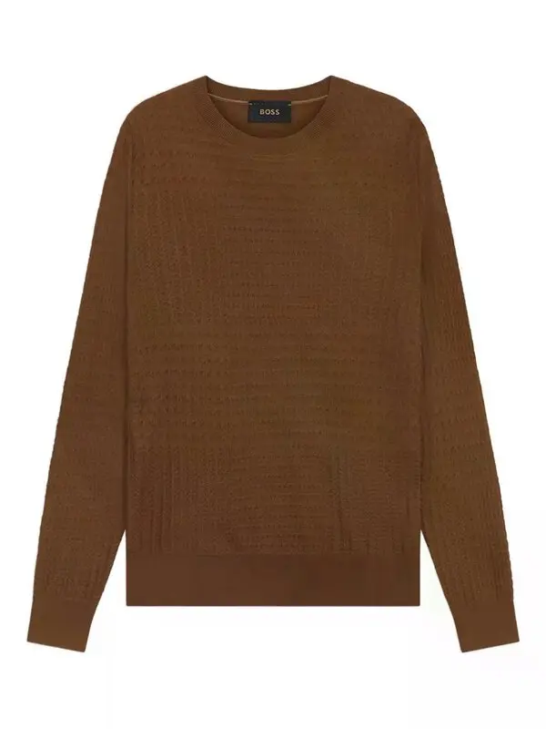 BOSS Textured Crew-neck Sweater