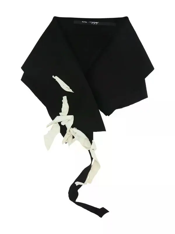 MARIA CALDERARA Contrasting Balloon Scarf - Black