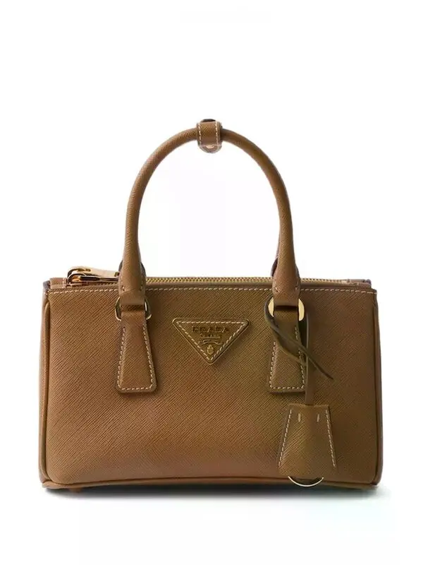 Prada Mini Galleria Saffiano-leather Tote - Brown