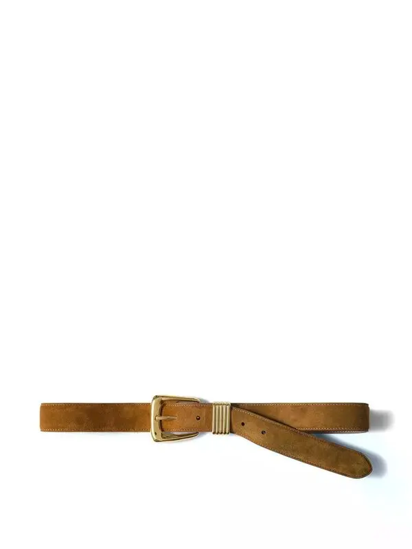 Veronica Beard Suede Buckle Belt - Brown