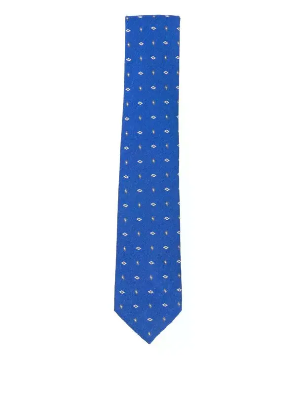 Brioni Diamond Pattern Tie - Blue