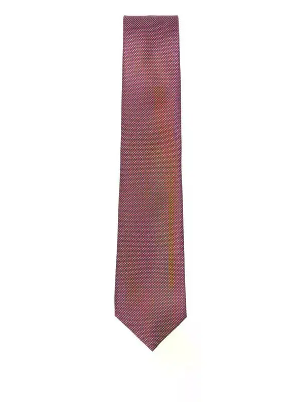 Brioni Geometric-pattern Neck Tie - Red