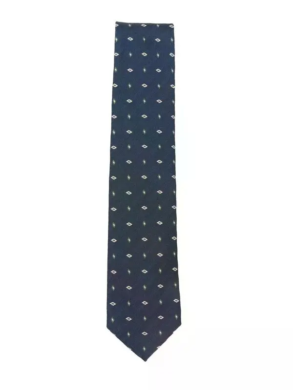 Brioni Diamond-pattern Neck Tie - Blue
