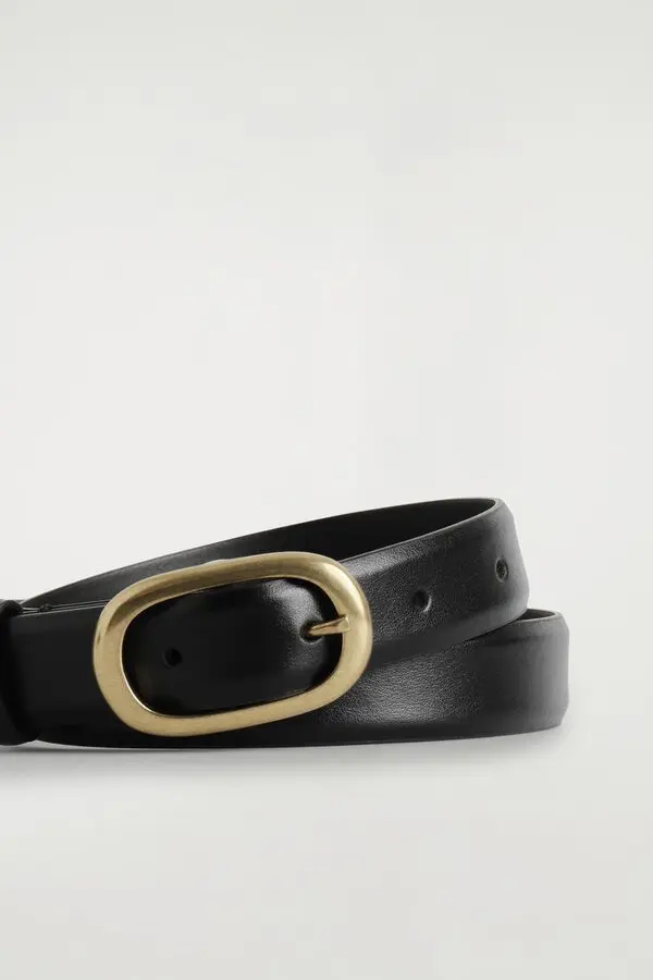 Cos Oval-buckle Leather Belt