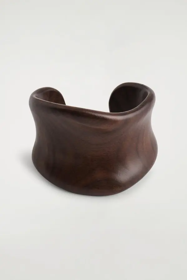 Cos Curved Wooden Cuff - Beige