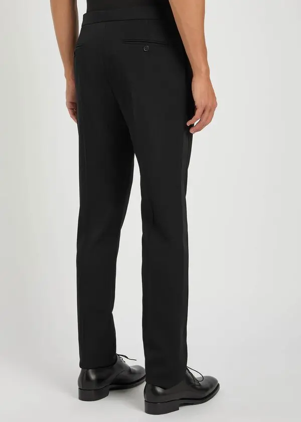 Saint Laurent Satin And Wool Slim-leg Trousers