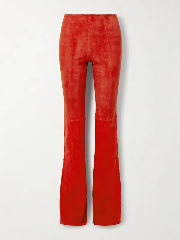 Stouls Gégé Suede Flare Pants - Red