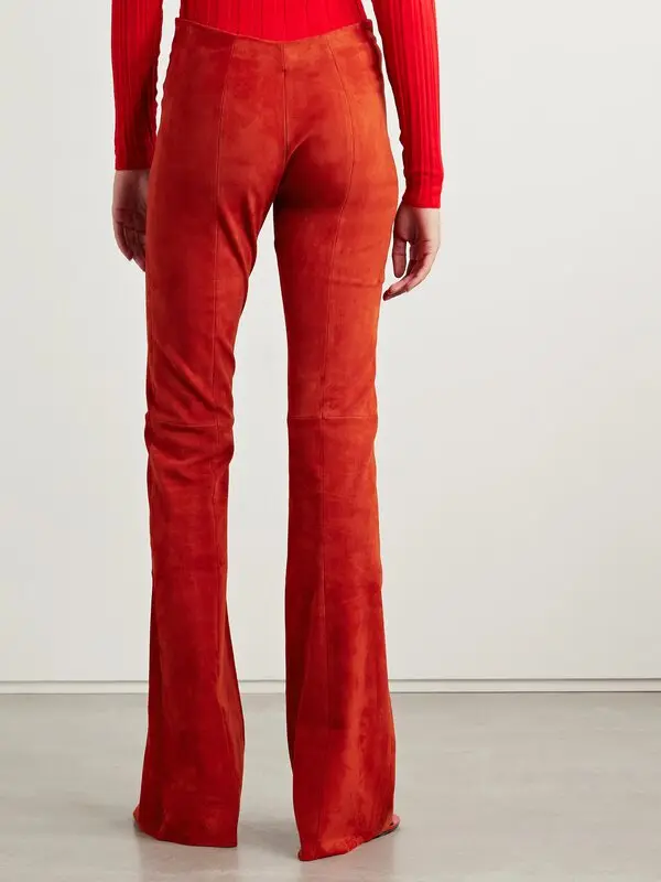 Stouls Gégé Suede Flare Pants - Red