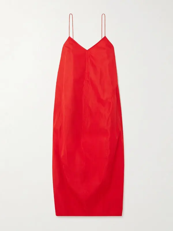 ST. AGNI Recycled Taffeta Midi Slip Dress - Red