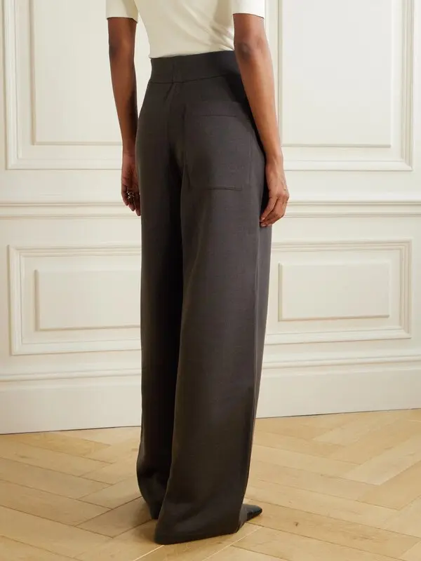 LEMAIRE Wool And Cotton-blend Wide-leg Pants
