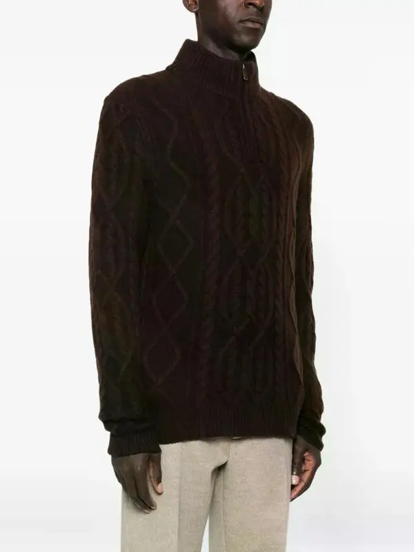 Eric Bompard Cable-knit Half-zip Sweater
