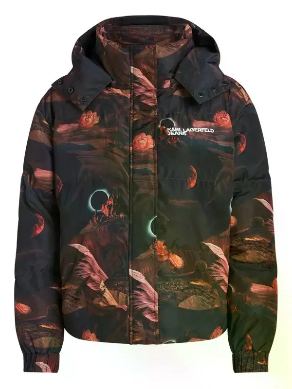 Karl Lagerfeld All-over Graphic-print Puffer Jacket
