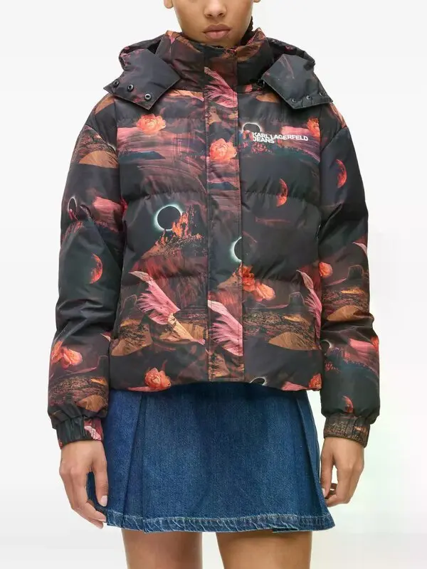 Karl Lagerfeld All-over Graphic-print Puffer Jacket