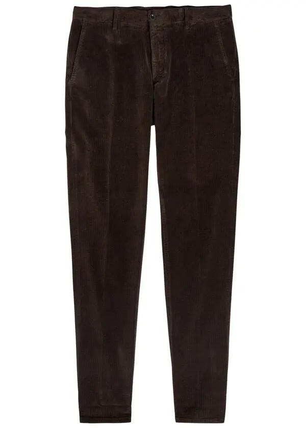 SLOWEAR Incotex Slim-leg Corduroy Trousers - Dark Brown