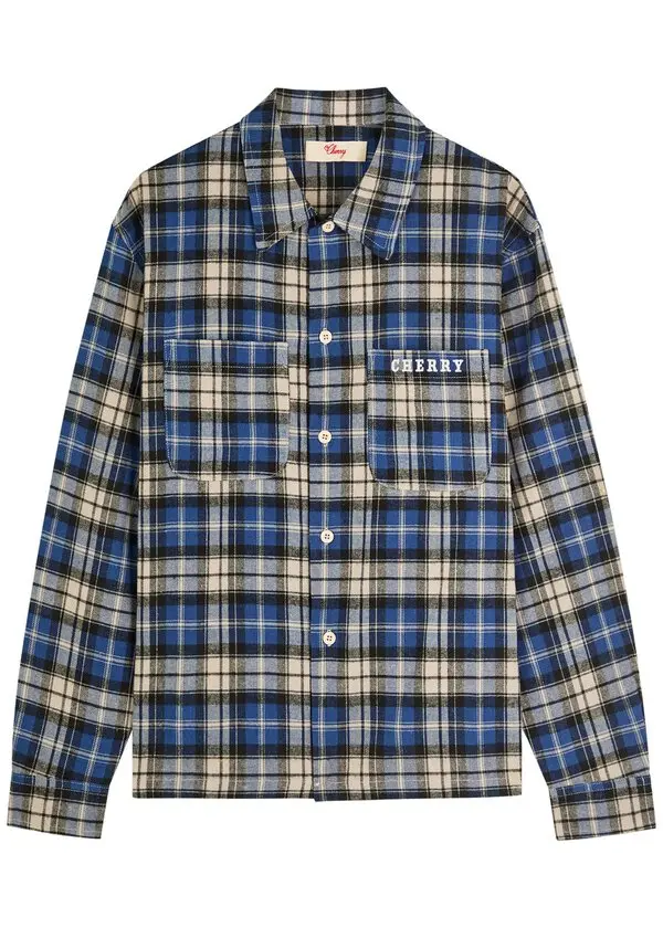 CHERRY LOS ANGELES Logo-embroidered Checked Flannel Shirt - Multicoloured 1