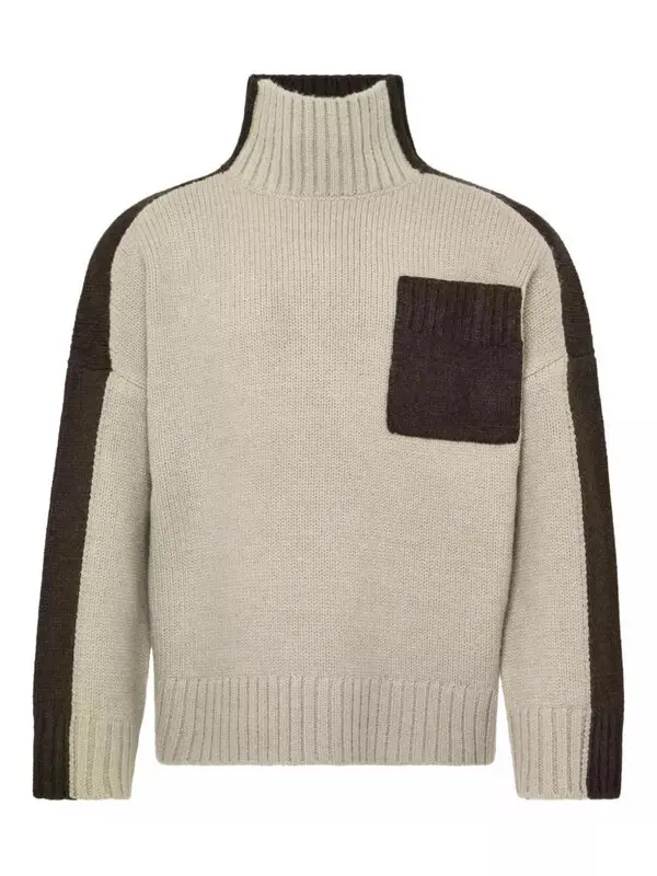 JW Anderson Panelled High-neck Sweater - Neutrals