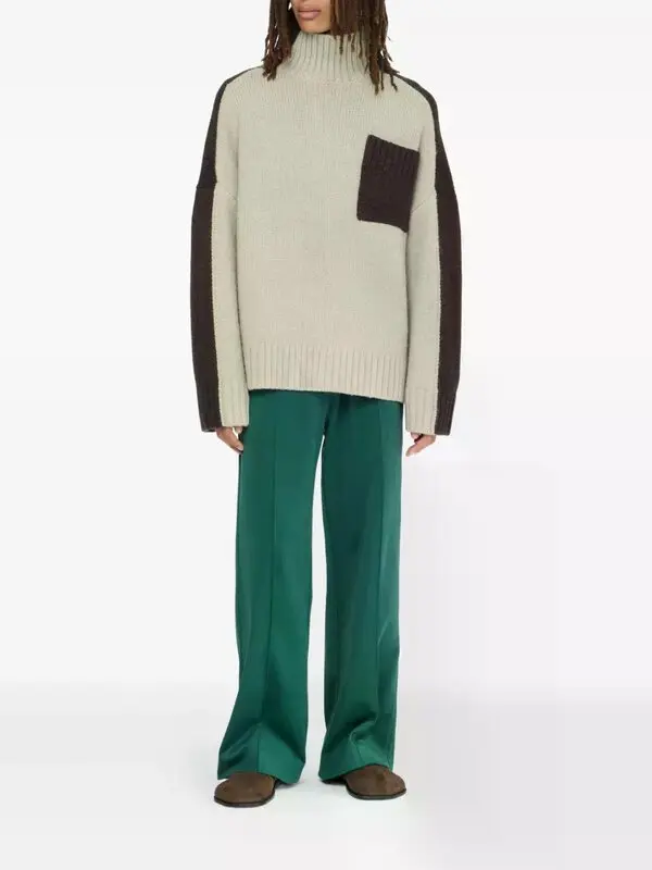 JW Anderson Panelled High-neck Sweater - Neutrals