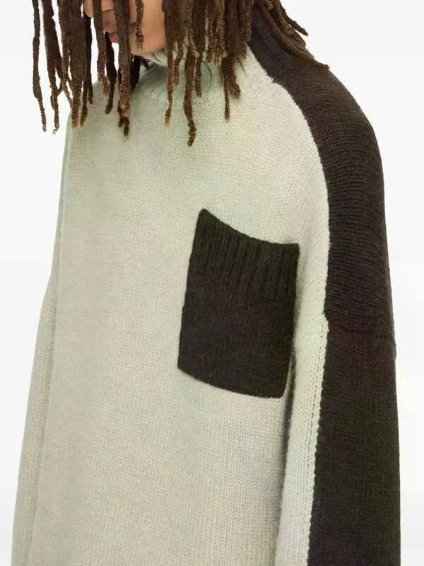 JW Anderson Panelled High-neck Sweater - Neutrals