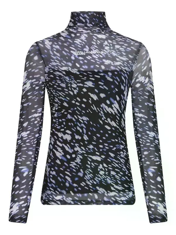 Karl Lagerfeld All-over Print Mesh Top