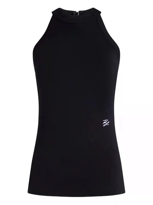 Karl Lagerfeld Embellished Halter Neck Top