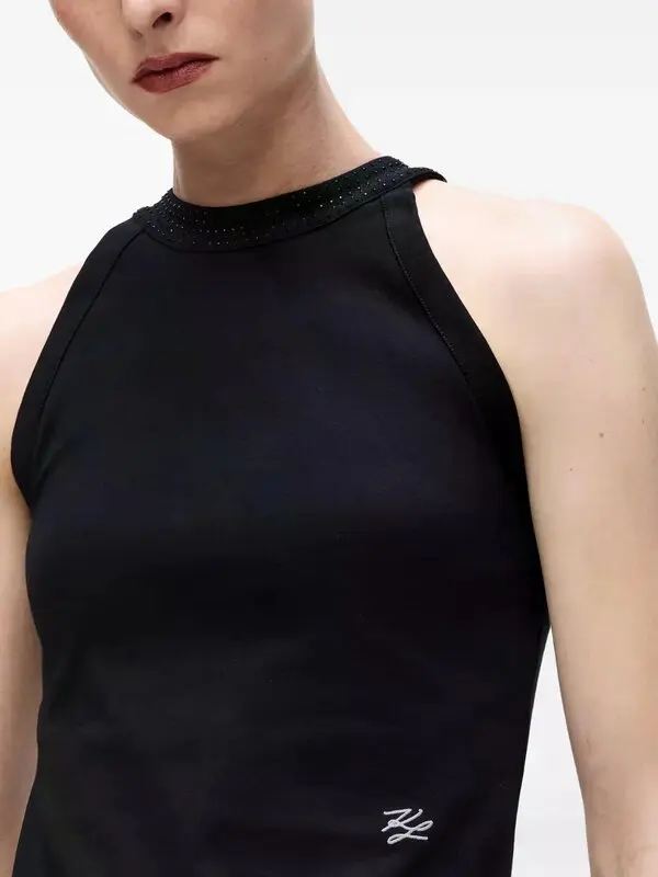 Karl Lagerfeld Embellished Halter Neck Top