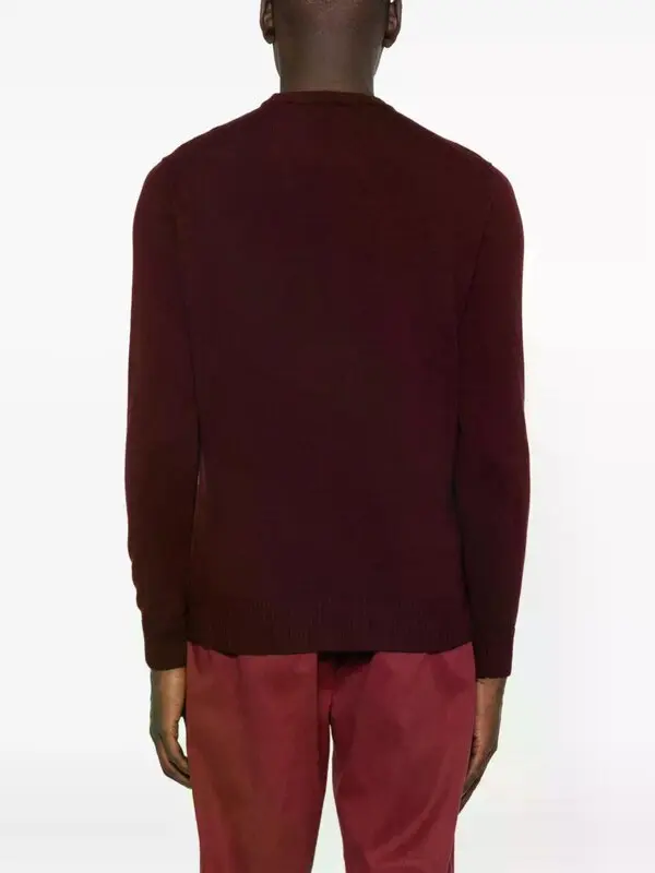 Alpha Studio Crew-neck Wool Sweater - Red