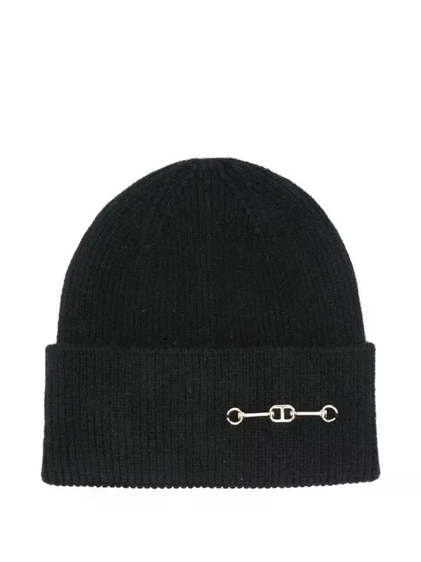 TWINSET Chain-embellished Beanie - Black