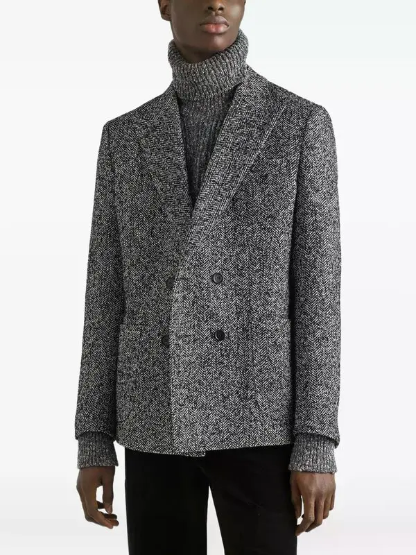 Dolce & Gabbana Herringbone Double-breasted Blazer