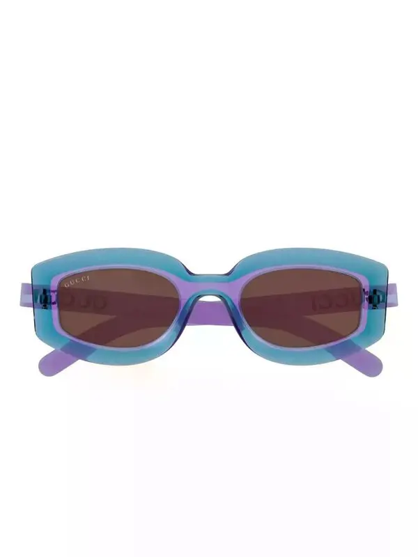 Gucci Geometric-frame Sunglasses - Blue