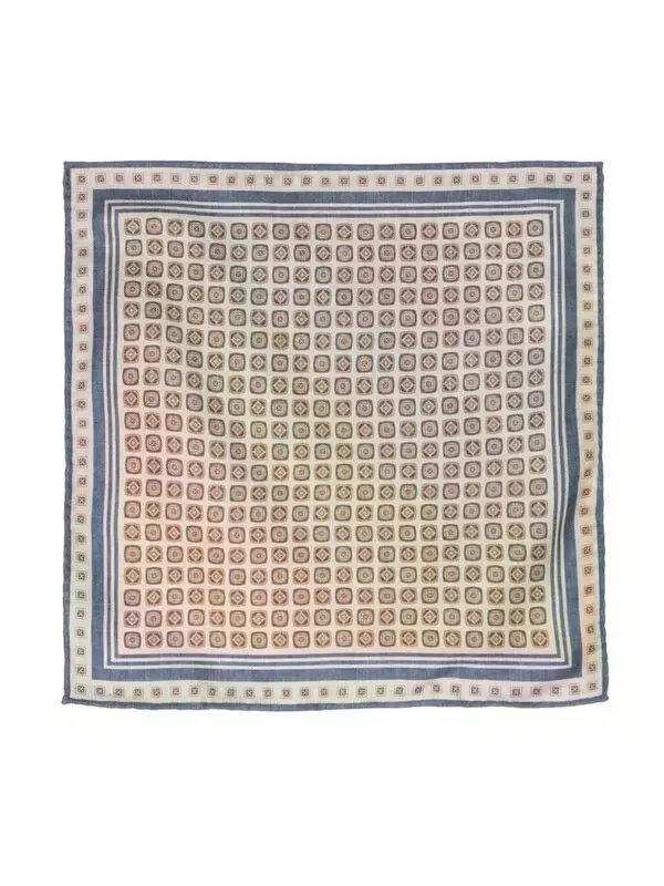 Brunello Cucinelli Geometric-print Silk Scarf - Brown