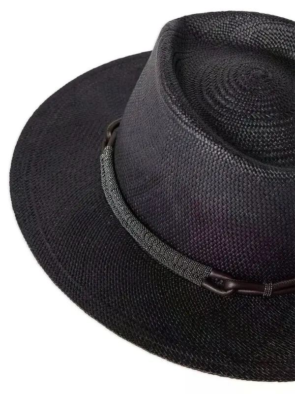 Brunello Cucinelli Monili-bead Straw Fedora Hat