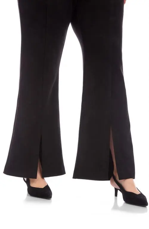 Karen Kane Faux Suede Front Slit Flare Pants