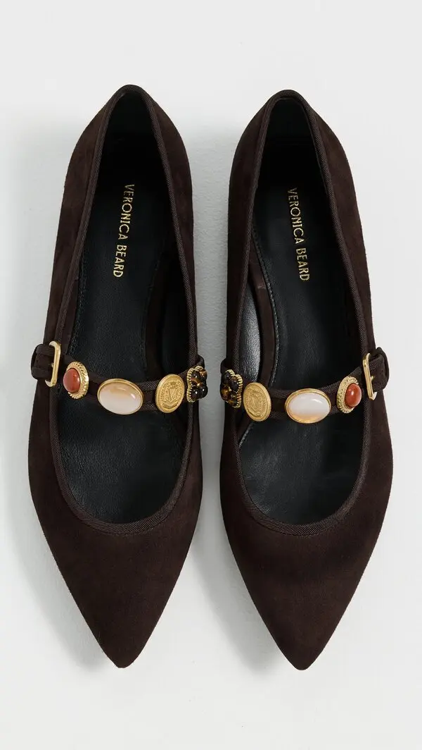 Veronica Beard Selene Charms Flats - Espresso