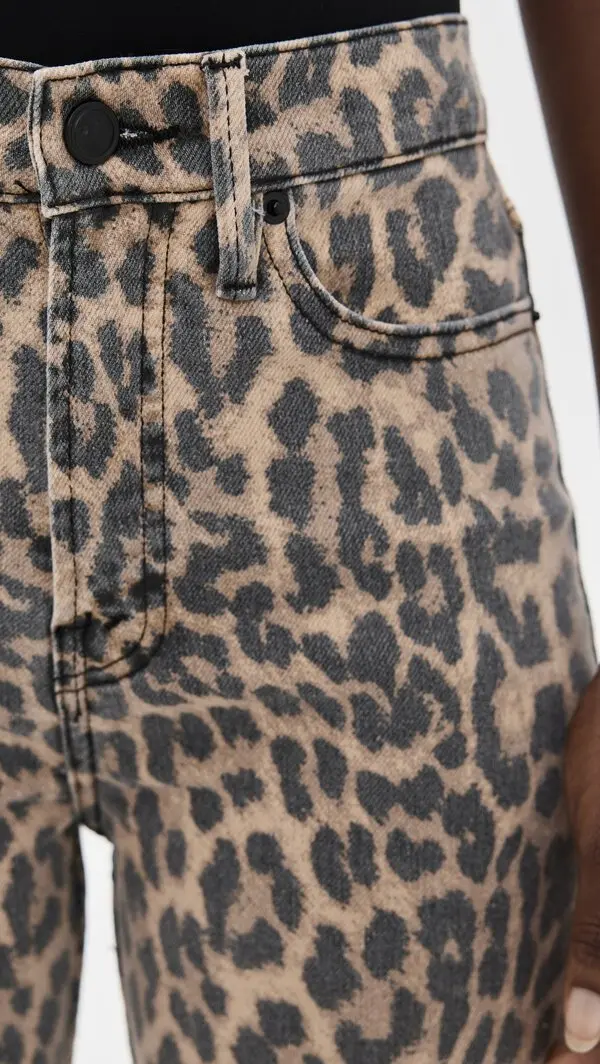 Good American Good Standard Kick Flare Leopard Jeans