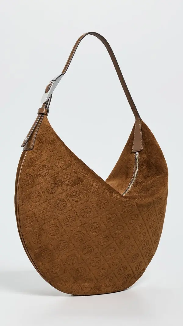 Tory Burch T Monogram Suede Balloon Bag