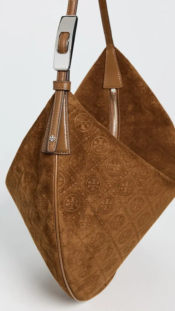 Tory Burch T Monogram Suede Balloon Bag