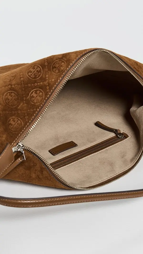 Tory Burch T Monogram Suede Balloon Bag