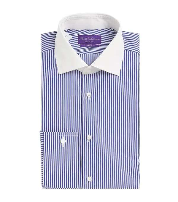 Ralph Lauren Purple Label Cotton Bengal-stripe Dress Shirt - Blue