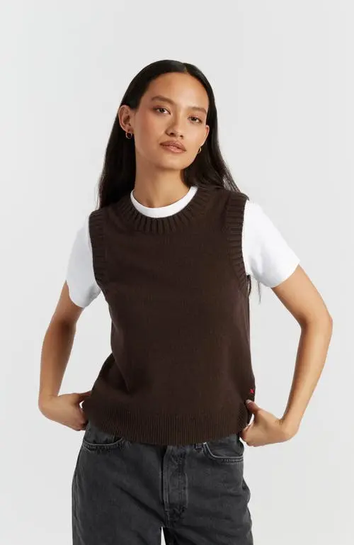 Chinti & Parker Wool Cashmere Tank - Chocolate