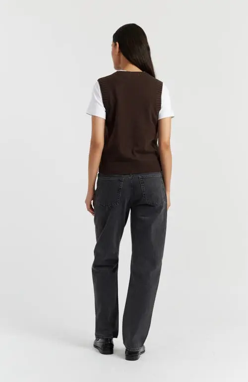 Chinti & Parker Wool Cashmere Blend Ribbed Tank - Chocolate