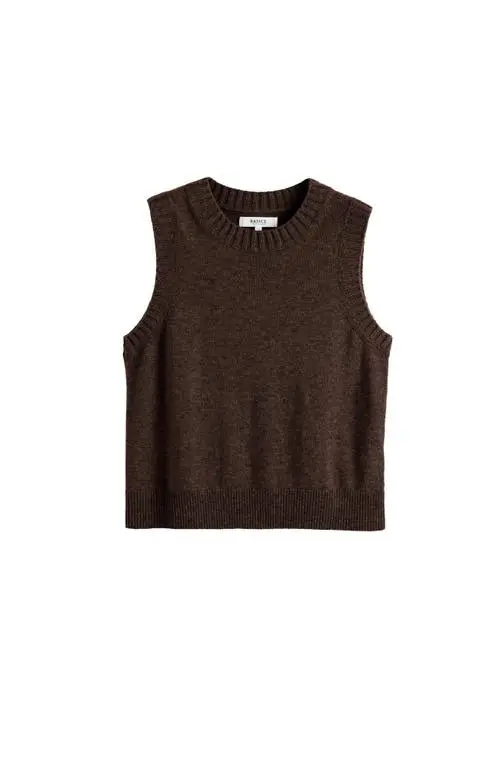 Chinti & Parker Wool Cashmere Blend Ribbed Tank - Chocolate