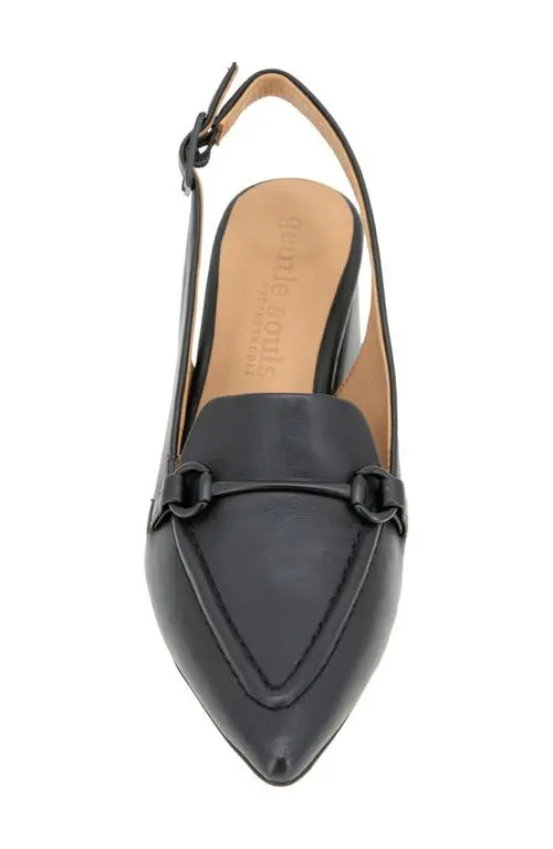 Gentle Souls Dawson Slingback Pump - Black Leather