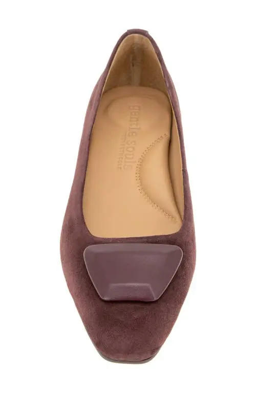 Gentle Souls Hannette Ballet Flat - Burgundy Suede