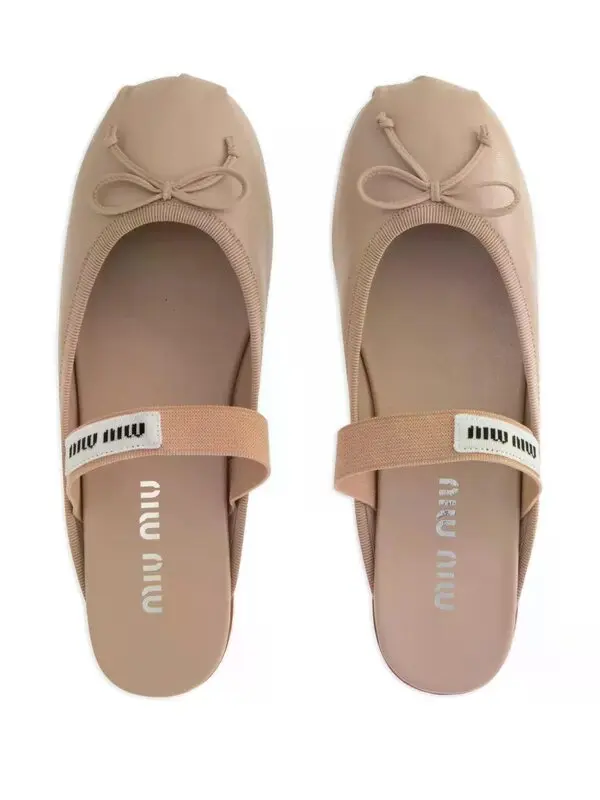 Miu Miu Bow-detail Elastic-strap Ballerina Flats