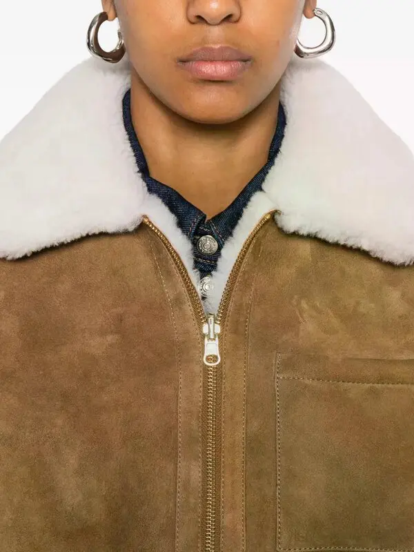 Maje Shearling-collared Jacket