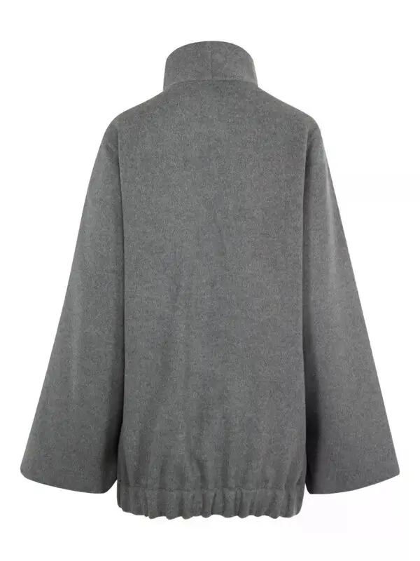 Khaite Garret High-neck Zip-front Jacket - Grey