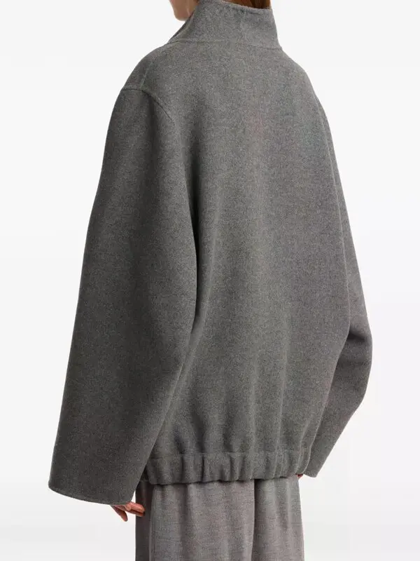 Khaite Garret High-neck Zip-front Jacket - Grey