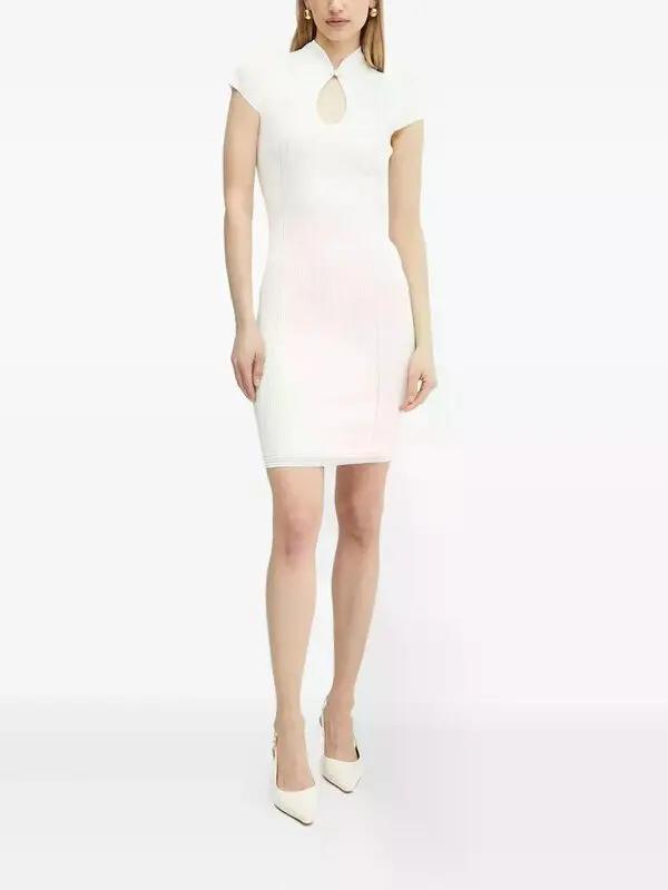 Guess Ribbed Keyhole-neck Mini Dress